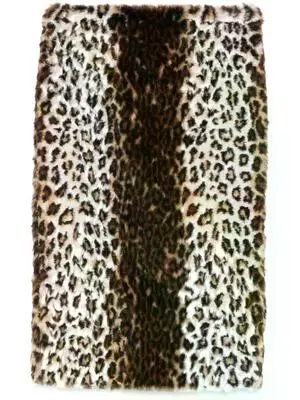 Alexander McQueen Leopard-print Pencil Midi Skirt - Brown