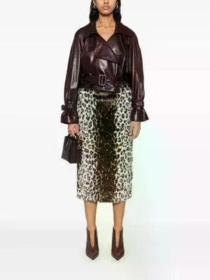 Alexander McQueen Leopard-print Pencil Midi Skirt