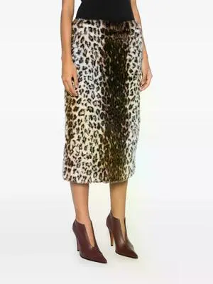 Alexander McQueen Leopard-print Pencil Midi Skirt