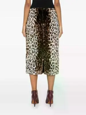 Alexander McQueen Leopard-print Pencil Midi Skirt