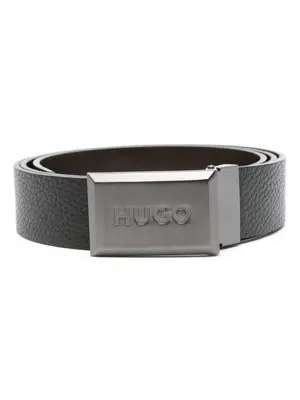 Hugo Leather Logo Buckle Belt