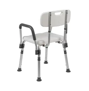 EMMA+OLIVER 300 Lb. Capacity Quick Release Back & Arm Shower Chair - White