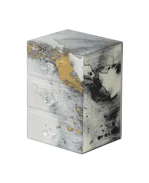 MELE & CO Maura Marbled Glass Jewelry Box - Marbled Metallic Flake
