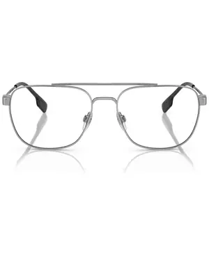 Burberry Aviator Full Rim Eyeglasses - Silver-tone