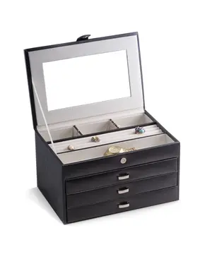 BEY-BERK 4 Level Jewelry Box - Multi