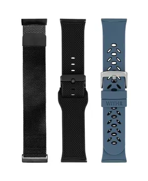 WITHIT Stainless Steel Mesh And Silicone Band 3-pack