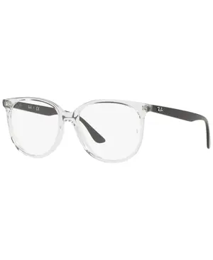 Ray-ban Eyeglasses With Square Frame And Tortoiseshell Finish - Transparent Gray