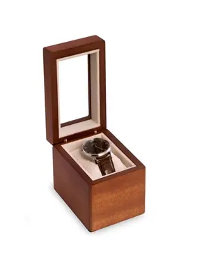 BEY-BERK Single Watch Box - Brown