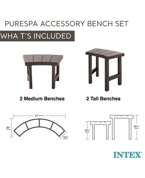 INTEX 28515e 2 Medium Purespa Accessories Benches