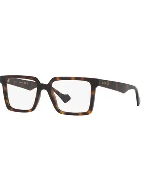 Gucci Rectangle Eyeglasses Full Rim - Tortoise Tan