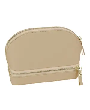 MELE & CO Leather Jewelry And Cosmetic Travel Case - Buff