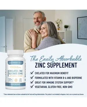 SMNUTRITION Chelated Zinc Supplements