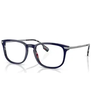 Burberry Rectangle Eyeglasses - Top Blue On Navy Check