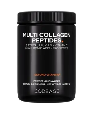 CODEAGE Multi Collagen Peptides Powder + Probiotics Black Edition - White