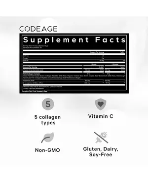 CODEAGE Multi Collagen Peptides Powder + Probiotics Black Edition