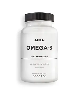 Amen Omega-3 Supplement 1500mg High-potency Daily Omega 3 Epa And Dha Fatty Acids Fish Oil 45-day Supply Omega 3 Fatty Acid Supplements - White