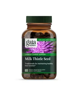 GAIA HERBS Milk Thistle Seed Liver Supplement & Cleanse Support For Maintaining Healthy Liver Function With Milk Thistle Seed Extract - No Color