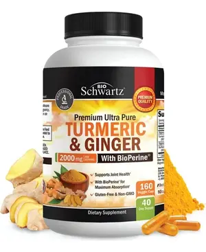 BIOSCHWARTZ Turmeric & Ginger Supplement 2000mg - No Color
