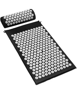 SORBUS Deluxe Acupressure Mat Pillow Set - Black