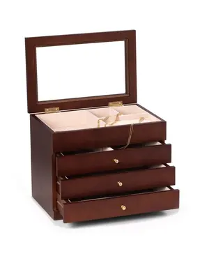 BEY-BERK Solid Wood Jewelry Box - Multi