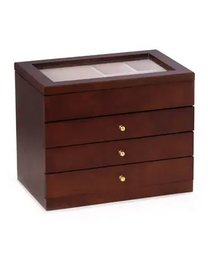 BEY-BERK Solid Wood Jewelry Box - Multi