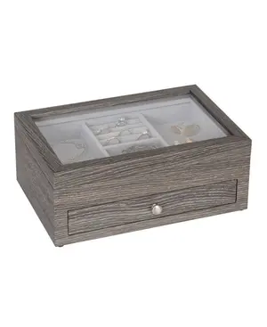MELE & CO Ardene Jewelry Storage Case Woodgrain Veneer - Gray