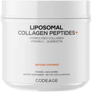 CODEAGE Liposomal Collagen Peptides Powder + Vitamin C & Quercetin Phytosome - White