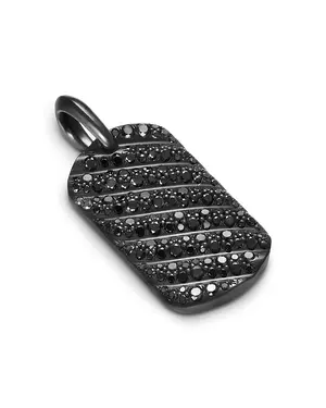 David Yurman Sculpted Cable Tag Pendant - Black