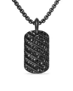 David Yurman Sculpted Cable Tag Pendant - Black
