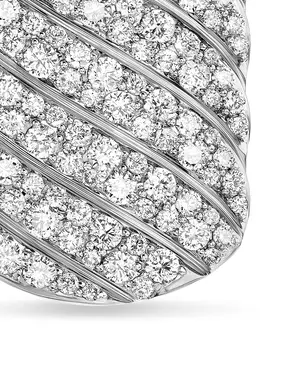 David Yurman Sculpted Cable Tag With Diamonds - Silver