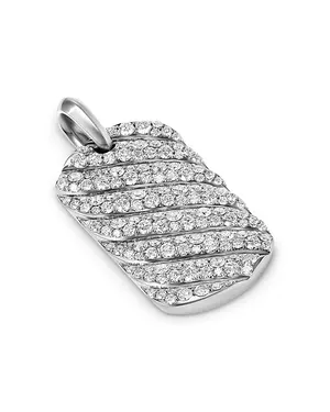 David Yurman Sculpted Cable Tag Pendant - Silver