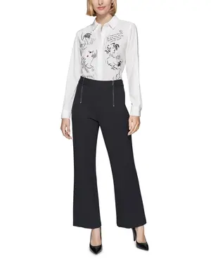 Karl Lagerfeld Paris Black Wash Pants For Women