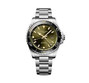 LONGINES Hydroconquest Gmt 43mm Watch - Green/silver
