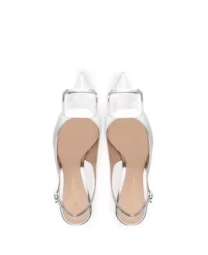 GIANVITO ROSSI Jaipur Slingback Pumps - Silver Tone