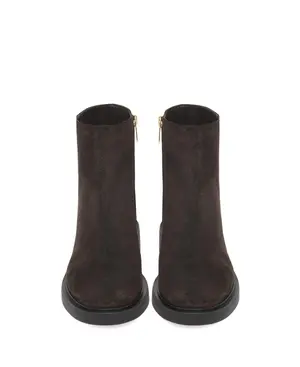 GIANVITO ROSSI Lexington Biker Boots - Brown Suede
