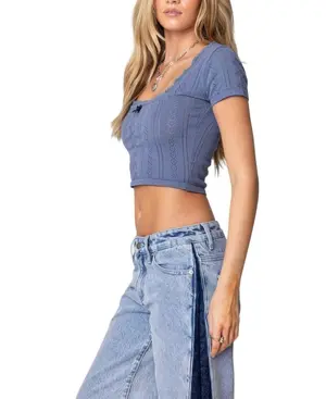 EDIKTED Luciana Knit Crop Top