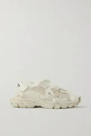 Balenciaga Faux Fur-lined 'track' Sandals