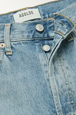 AGOLDE Riley Distressed Cropped Jeans - Blue