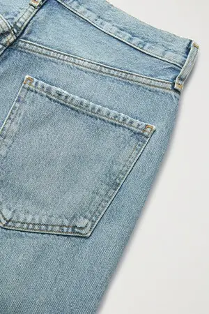 AGOLDE Riley Distressed Cropped Jeans - Blue
