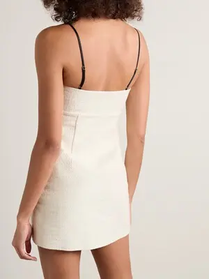 LoveShackFancy Adelaide Bow-embellished Cotton-tweed Mini Dress