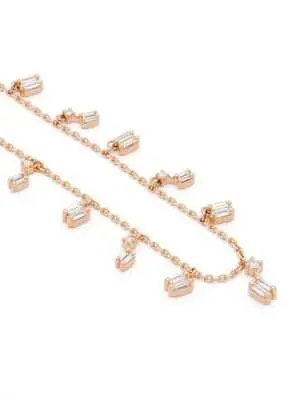 SUZANNE KALAN 18kt Rose Gold Dangle Diamond Necklace - Pink