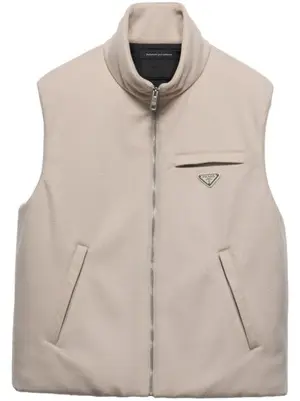 Prada Padded Cashmere Vest - Neutrals