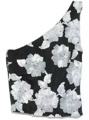 Remain Birger Christensen Flower Mesh Top - Black