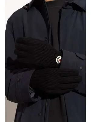 Moncler Logo-patch Gloves - Black