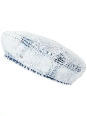 MAISON MICHEL Billy Denim Beret - Blue