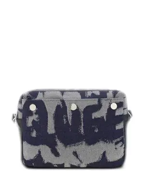Alexander McQueen Graffiti-print Crossbody Bag - Blue