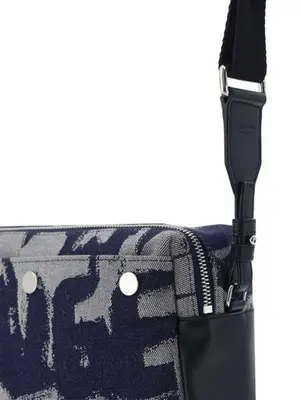 Alexander McQueen Graffiti-print Crossbody Bag - Blue
