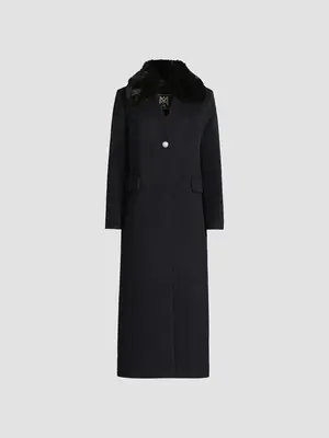 MILLY Faux Fur Collar Wool-blend Coat