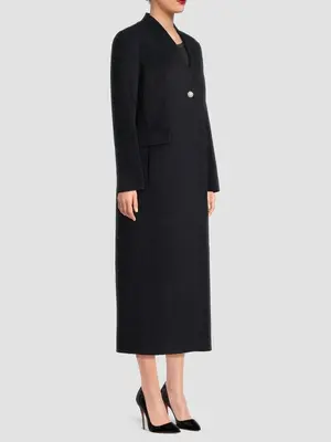 MILLY Faux Fur Collar Wool-blend Coat