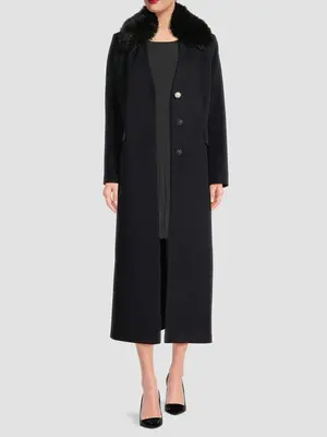 MILLY Faux Fur Collar Wool-blend Coat